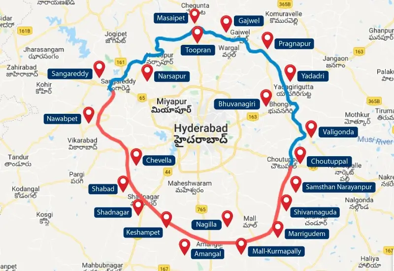 Regional ring road Hyderabad: Road Map | Village List | Route | News